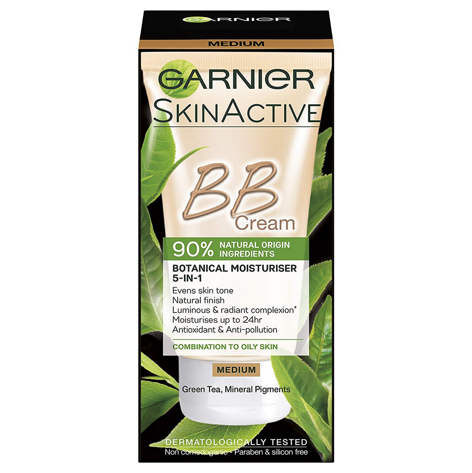 Garnier Skin Active BB Cream 90% Natural Origin Medium Tinted ...