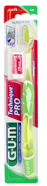 GUM 525 Technique Pro Compact Soft Τoothbrush 1τμχ | Smile-pharmacy.gr