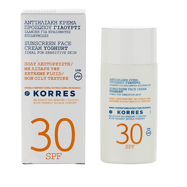 KORRES ΑΝΤΙΗΛΙΑΚΗ ΚΡΕΜΑ ΠΡΟΣΩΠΟΥ ΓΙΑΟΥΡΤΙ FLUID SPF30 40ML | Smile Pharmacy