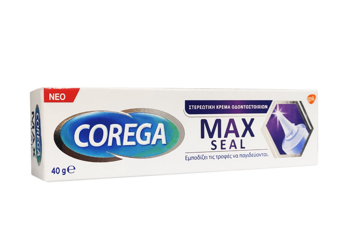 Corega Max Seal Στερεωτική Κρέμα για Τεχνητές Οδοντοστοιχίες 40g ...