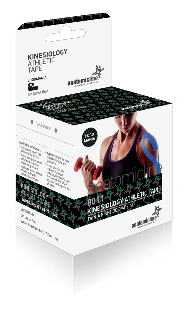 Anatomicline Tape kinesiology Athletic Tape Logo Mania 5cm X 5m 1τμχ 8011 | Smile-pharmacy.gr