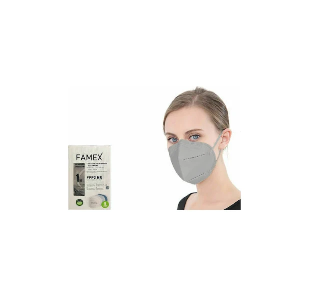 Famex Mask Μάσκες Υψηλής Προστασίας Γκρι FFP2 NR 10τμχ | Smile-pharmacy.gr