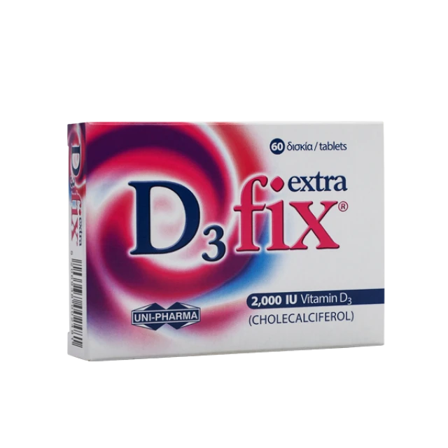 Unipharma D3 Fix Extra (Vitamin D3) 2000IU 60tabs | Smile-pharmacy.gr