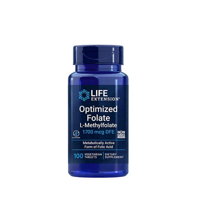 Life Extension Optimized Folate L-Methylfolate 1700 mcg DFE 100 veg ...