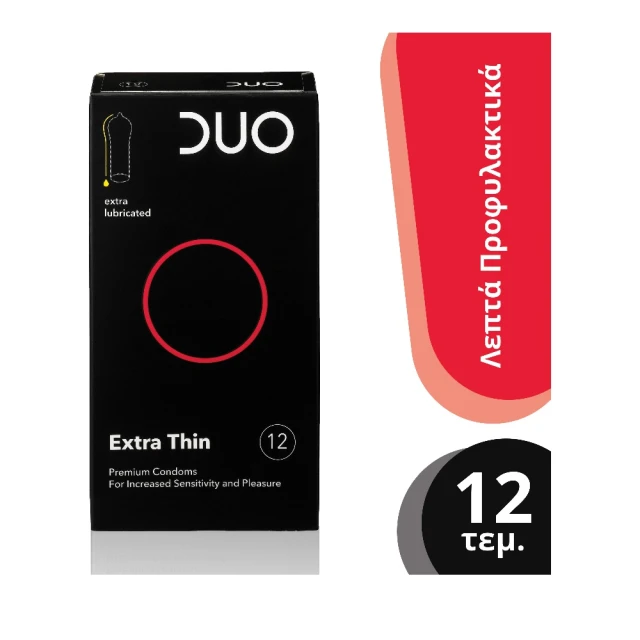 DUO EXTRA THIN (ΠΟΛΥ ΛΕΠΤΟ) ΣΥΣΚΕΥΑΣΙΑ 12 ΤΕΜ | Smile-pharmacy.gr