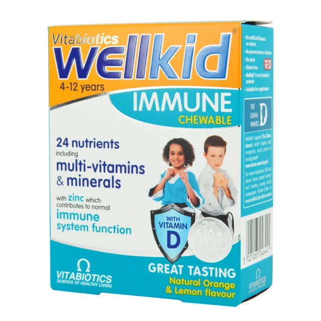 VITABIOTICS Wellkid Immune 4-12 Χρονών, 30 Μασώμενες Ταμπλέτες ...