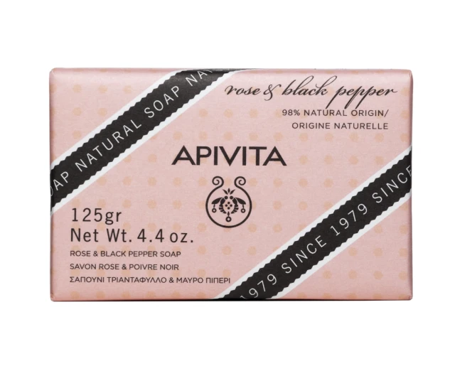 APIVITA ΣΑΠΟΥΝΙ ΜΕ ΤΡΙΑΝΤΑΦΥΛΛΟ & ΜΑΥΡΟ ΠΙΠΕΡΙ 125G | Smile-pharmacy.gr
