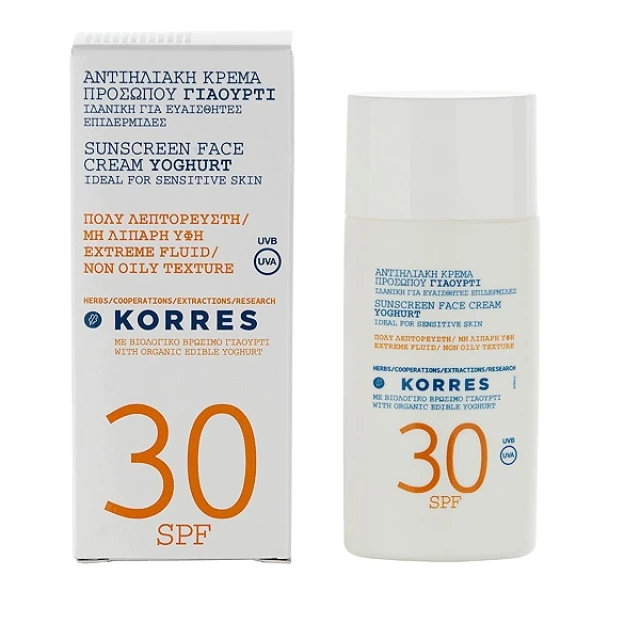 KORRES ΑΝΤΙΗΛΙΑΚΗ ΚΡΕΜΑ ΠΡΟΣΩΠΟΥ ΓΙΑΟΥΡΤΙ FLUID SPF30 40ML | Smile ...