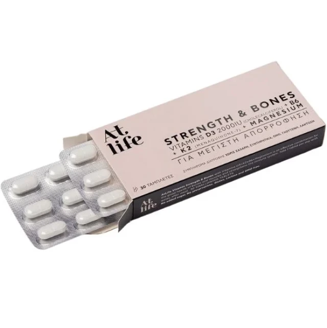 AtLife Strength & Bones D3 2.000IU + K2 + B6 + Magnesium 30 tabs ...