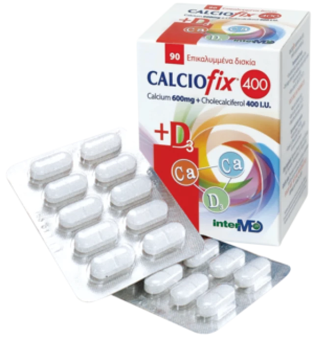 Intermed Calciofix 400 (Calcium 600MG+400IU D3) 90Tabs | Smile-pharmacy.gr