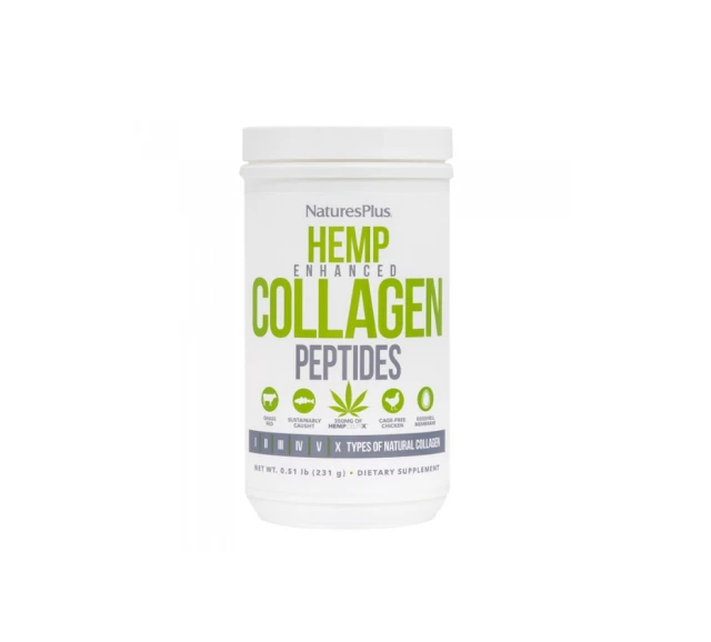 Natures Plus Hemp Enhanced Collagen Peptides powder 231gr | Smile ...
